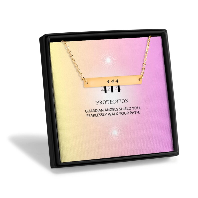 Angel Numbers Necklace 444, Angel Number Necklace, Horizontal Bar ...