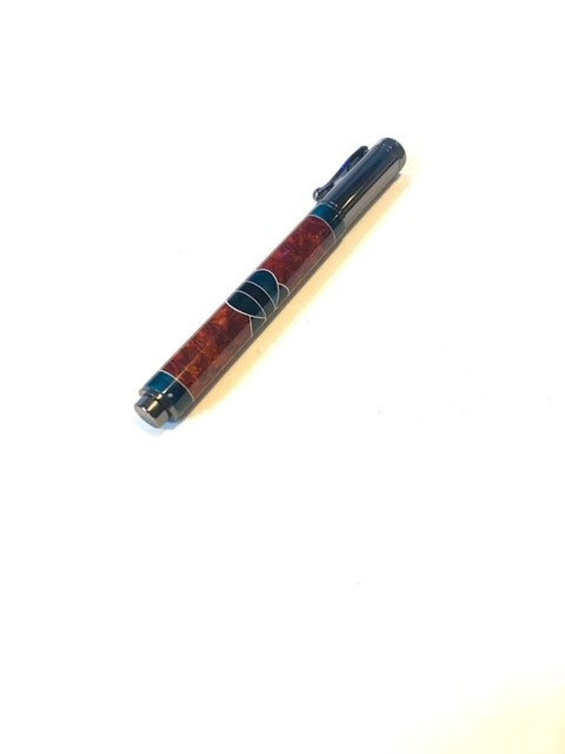 Custom Segmented Amboyna Burl/ African Gaboon Ebony/ Stabilized Blue ...