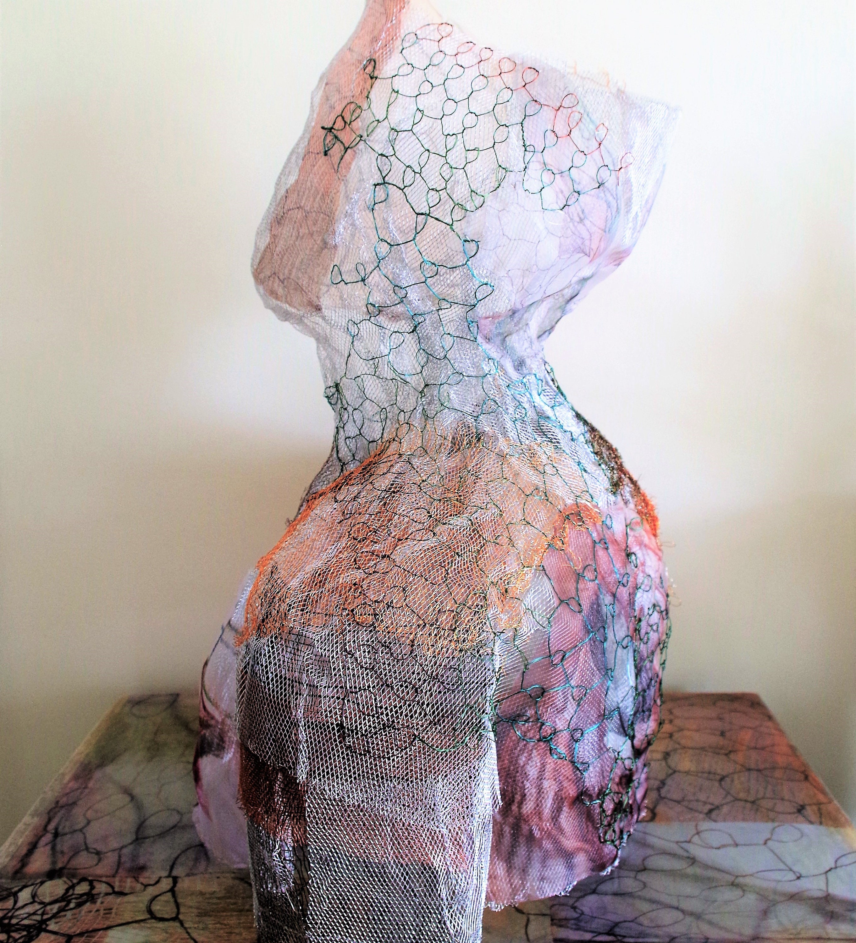 Wire Mesh Sculpture, Original Artwork, Male Bust, Figurine, Torso - Etsy