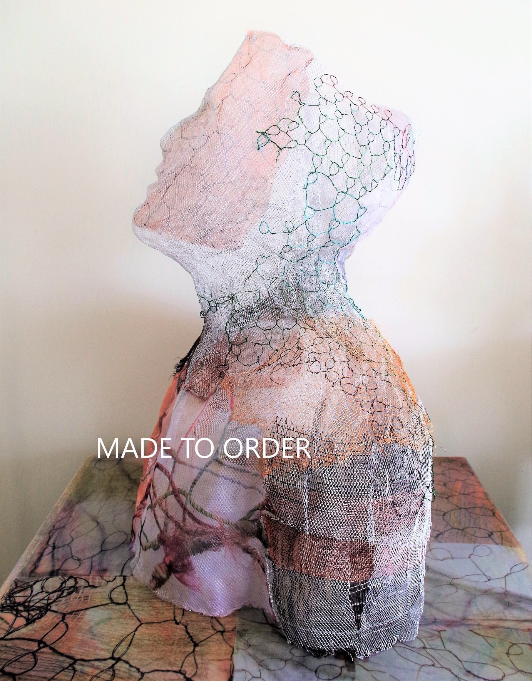 Wire Mesh Sculpture, Original Artwork, Male Bust, Figurine, Torso - Etsy
