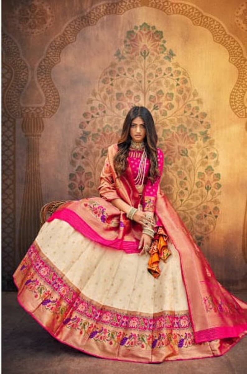 Paithani Lehenga Choli for Womenmaharastrian Paithani Lahenga - Etsy Paithani Lehenga Choli for Womenmaharastrian Paithani Lahenga - Etsy