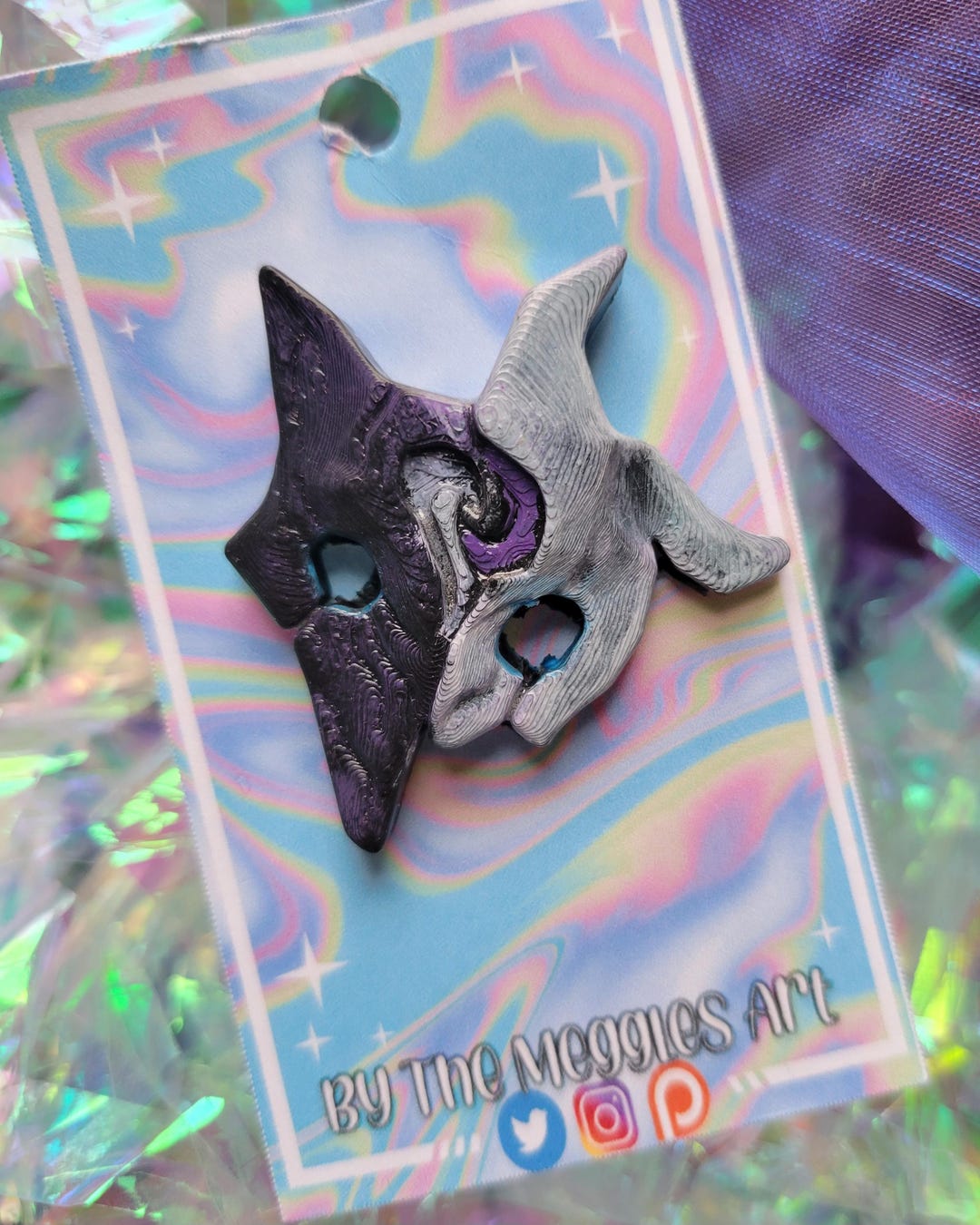 Hand Painted 3D Printed Death Pin - Etsy