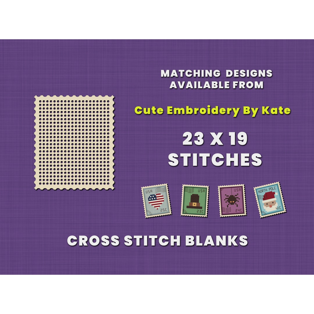 Cross Stitch STAMP Blanks | Matching Tiny Designs by Cute Embroidery by ...