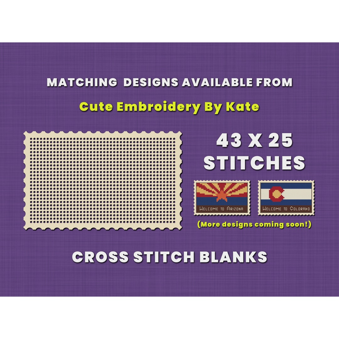 Cross Stitch STAMP Blanks Matching USA Stamp Designs Cute Embroidery by ...