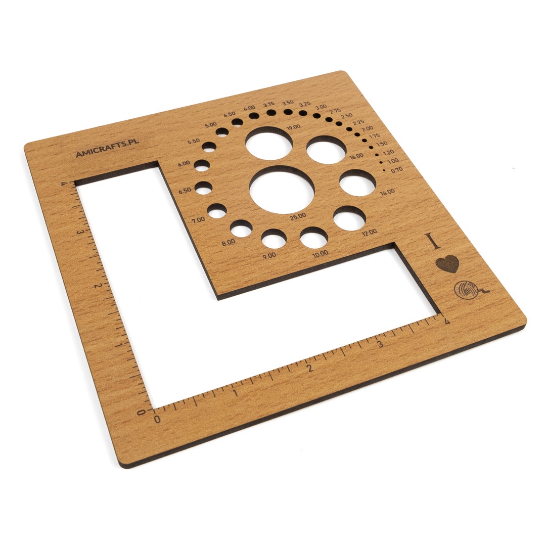 Knitting Needle Gauge and Swatch Ruler, Multipurpose Knitting Tool - Etsy