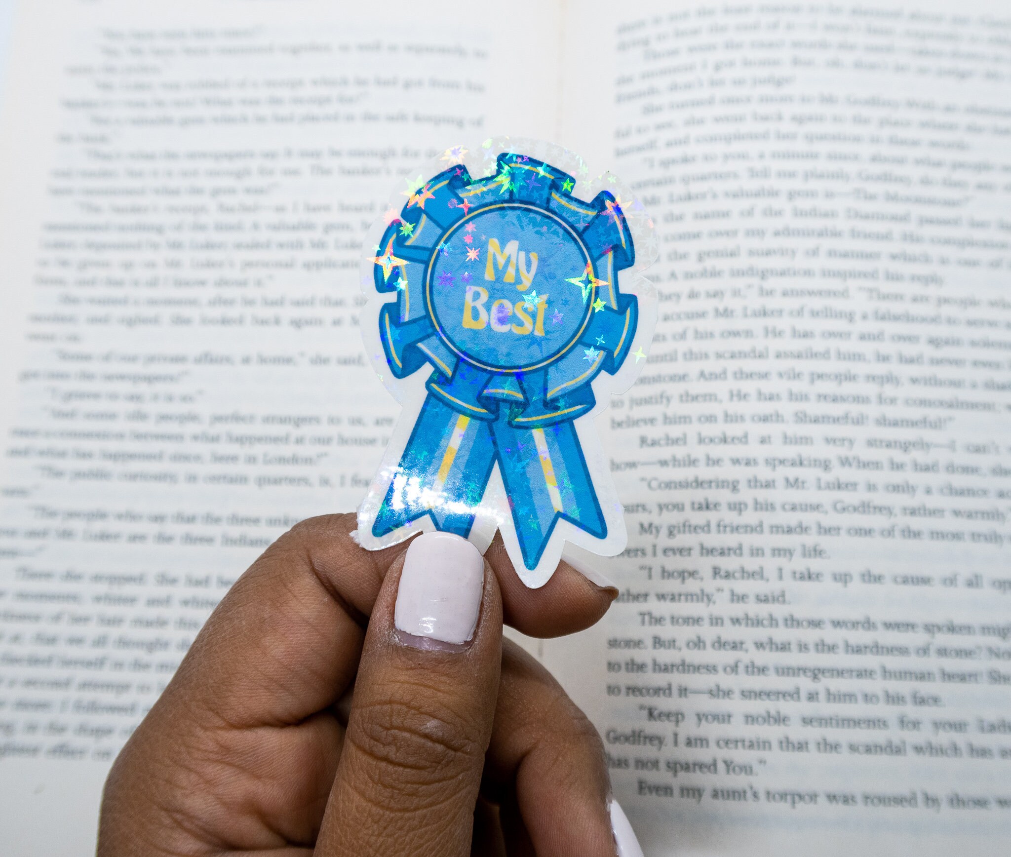 My Best Ribbon Holographic Weatherproof Sticker | Etsy