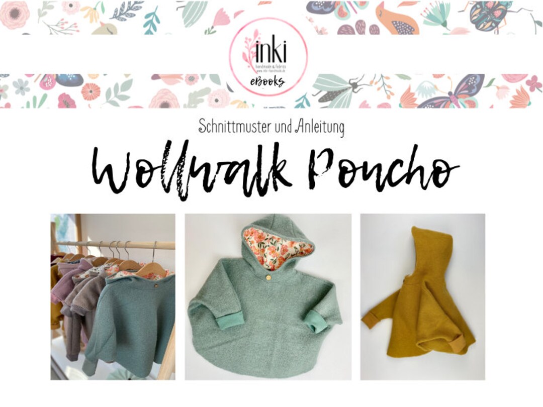 Paper Pattern Wool Felt PONCHO I Free Shipping I Cuddly Warm and ...