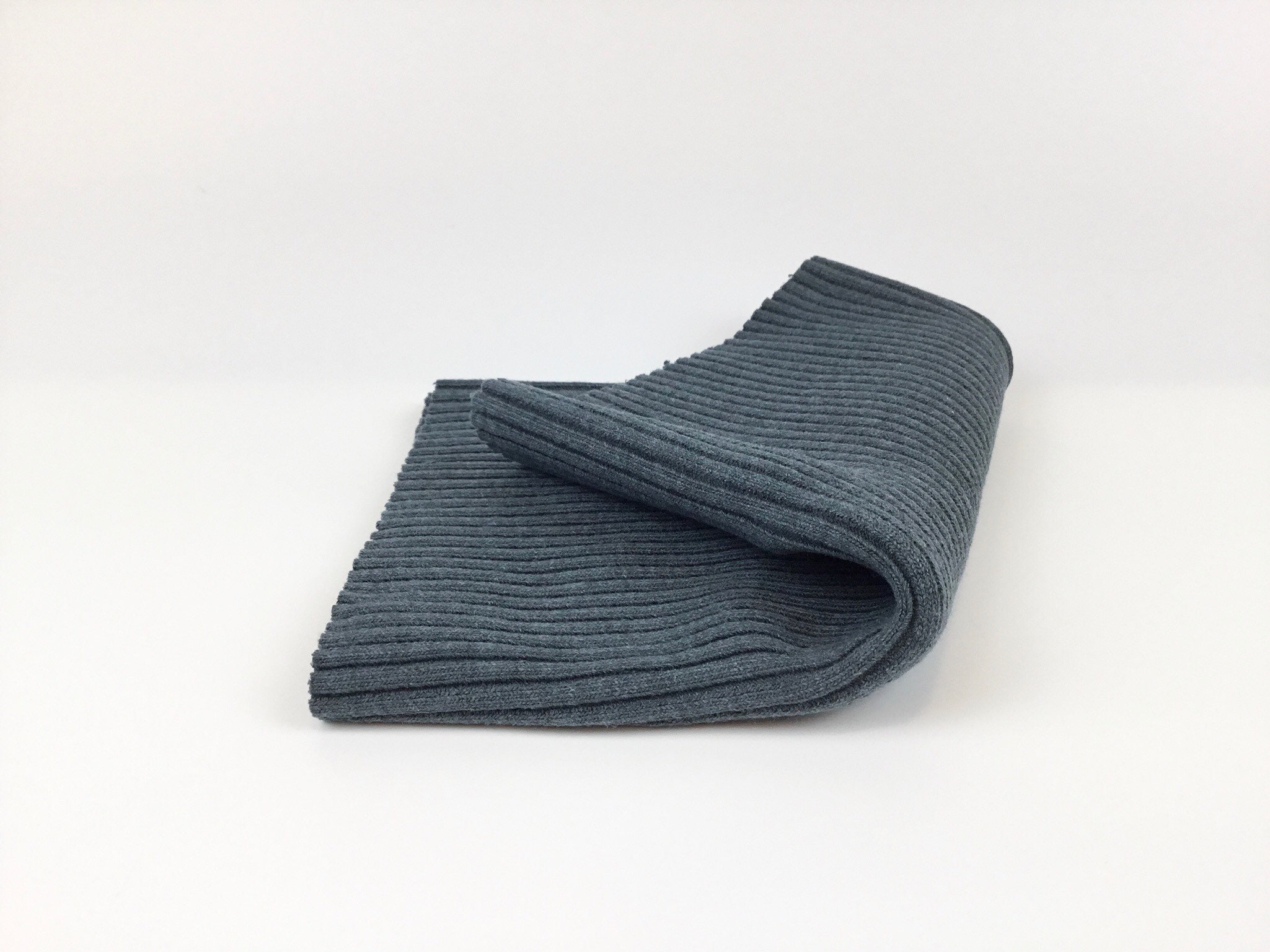 Heavy Rib Coarse Knitted Cuff Blue Mused | Etsy