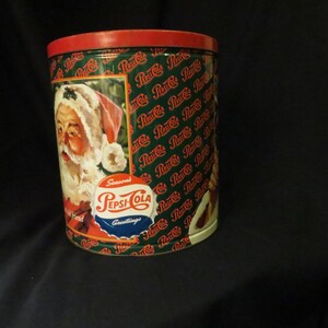 Vintage Christmas Popcorn Tin Santa Claus With Pepsi - Etsy