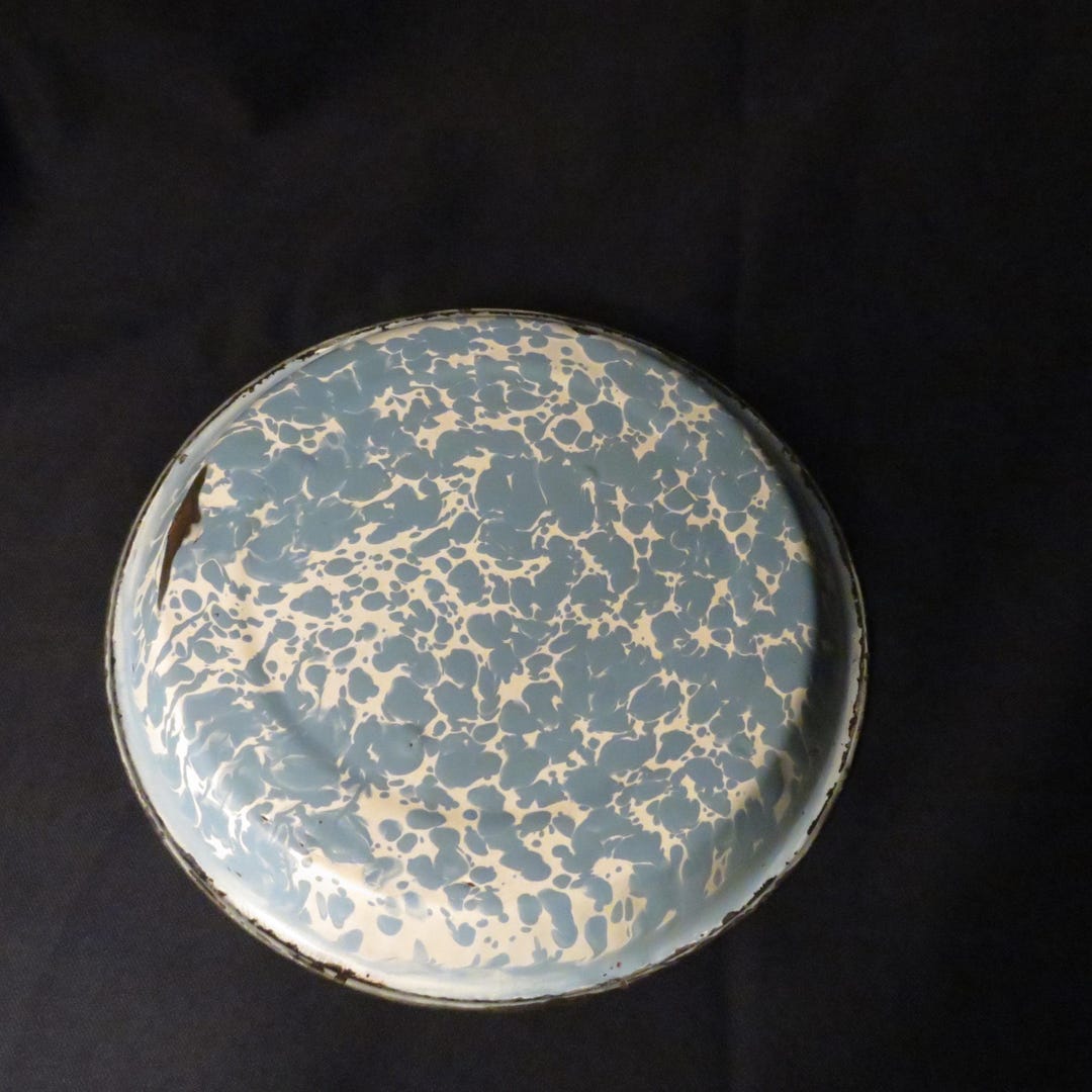Blue and White Swirl Enamelware Pie Plate - Etsy