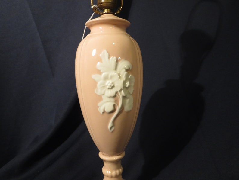 Antique Hull Rosella Table Lamp Pink with White Floral | Etsy