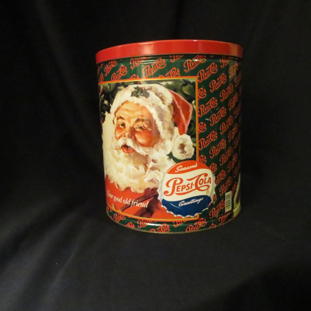 Vintage Christmas Popcorn Tin Santa Claus With Pepsi - Etsy