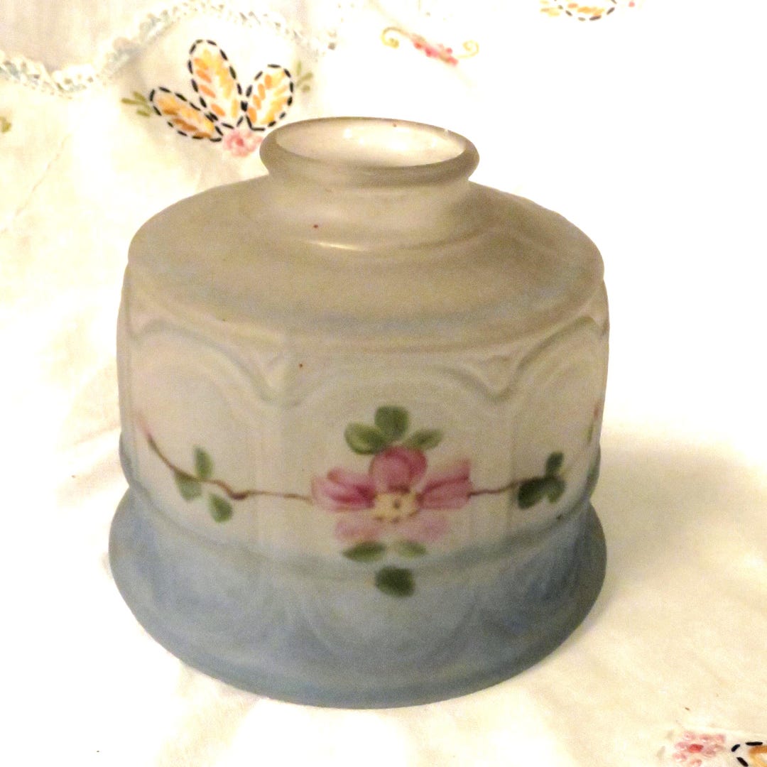 Antique Glass Hand Painted Light Fixture Shade - Etsy
