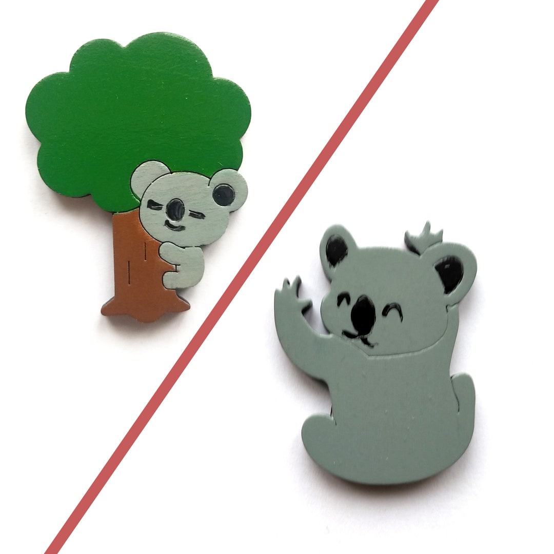 Wood Koala Bear Brooch, Pin, Hand Painted - Etsy