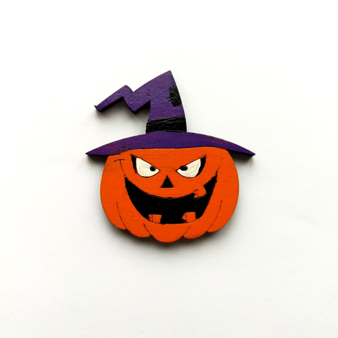 Halloween Pumpkin, Pin, Hand Painted - Etsy