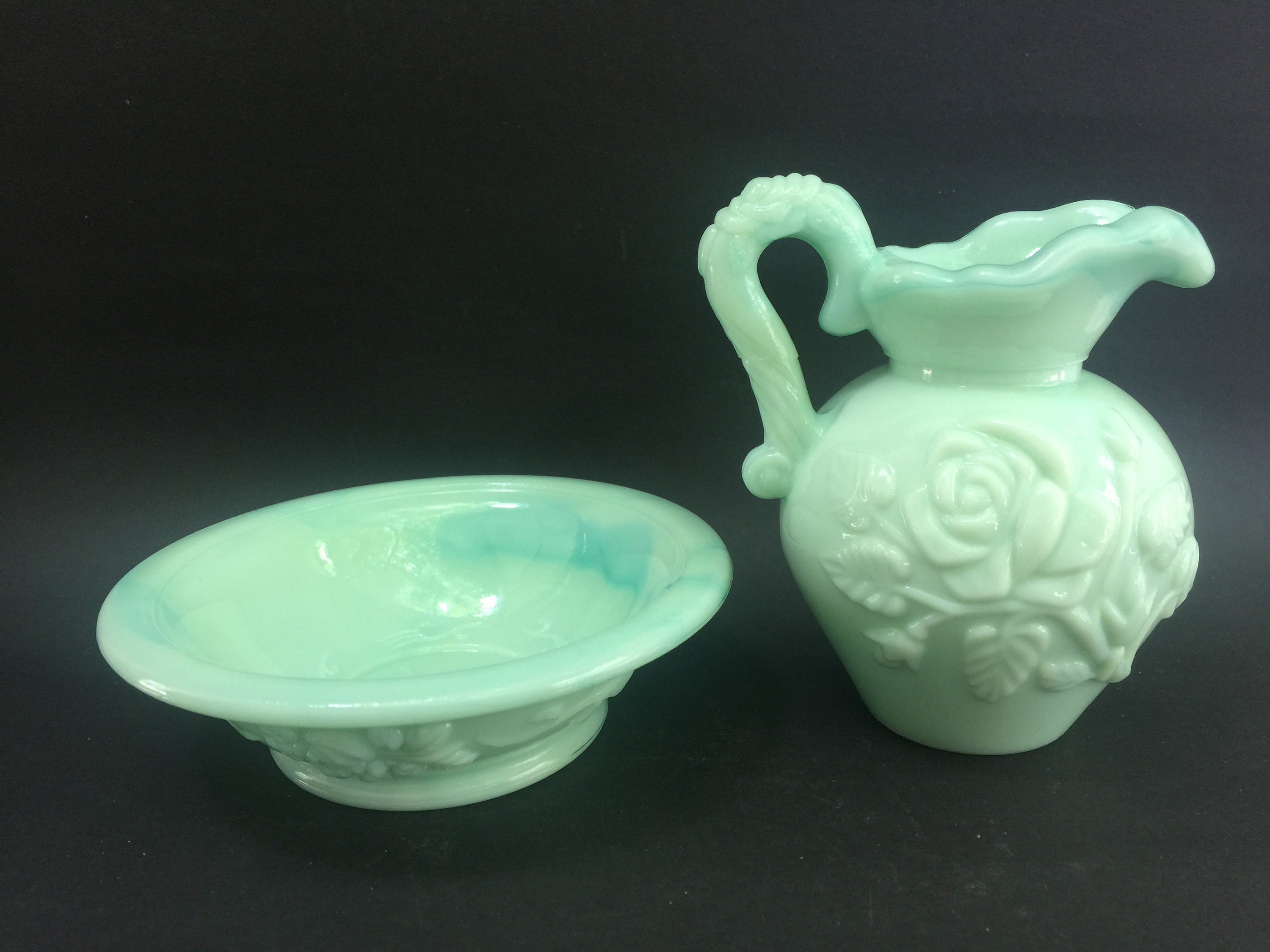 Vintage Retro Avon Jade jadeite Green Glass Miniature Pitcher | Etsy