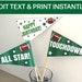Editable Football Pennant Flags, Instant Template Download, DIY Flags ...