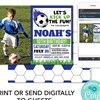 Editable Soccer Birthday Party Blue Invitation With Editable Photo ...
