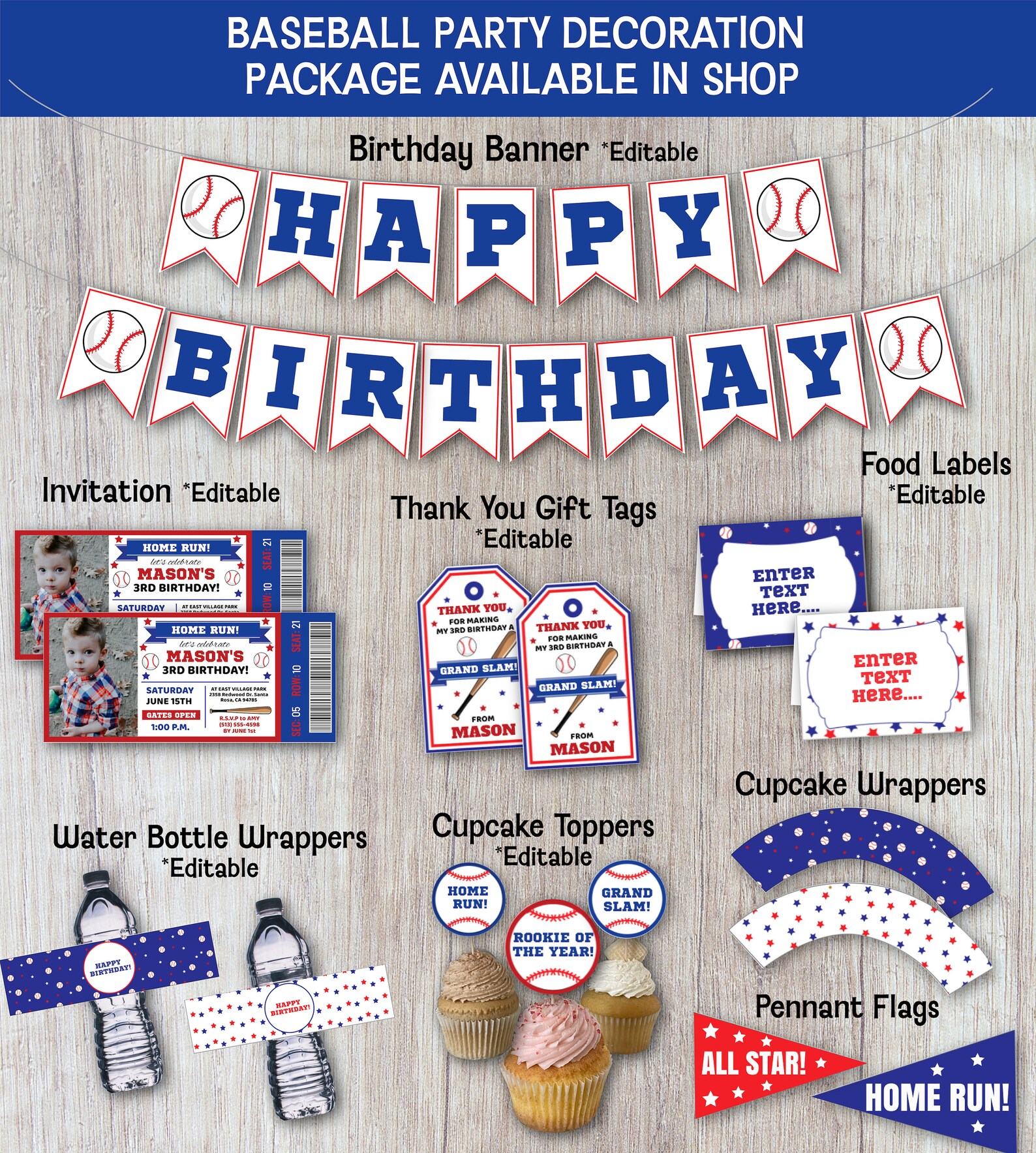 Editable Baseball Pool Birthday Party Invitation Instant - Etsy
