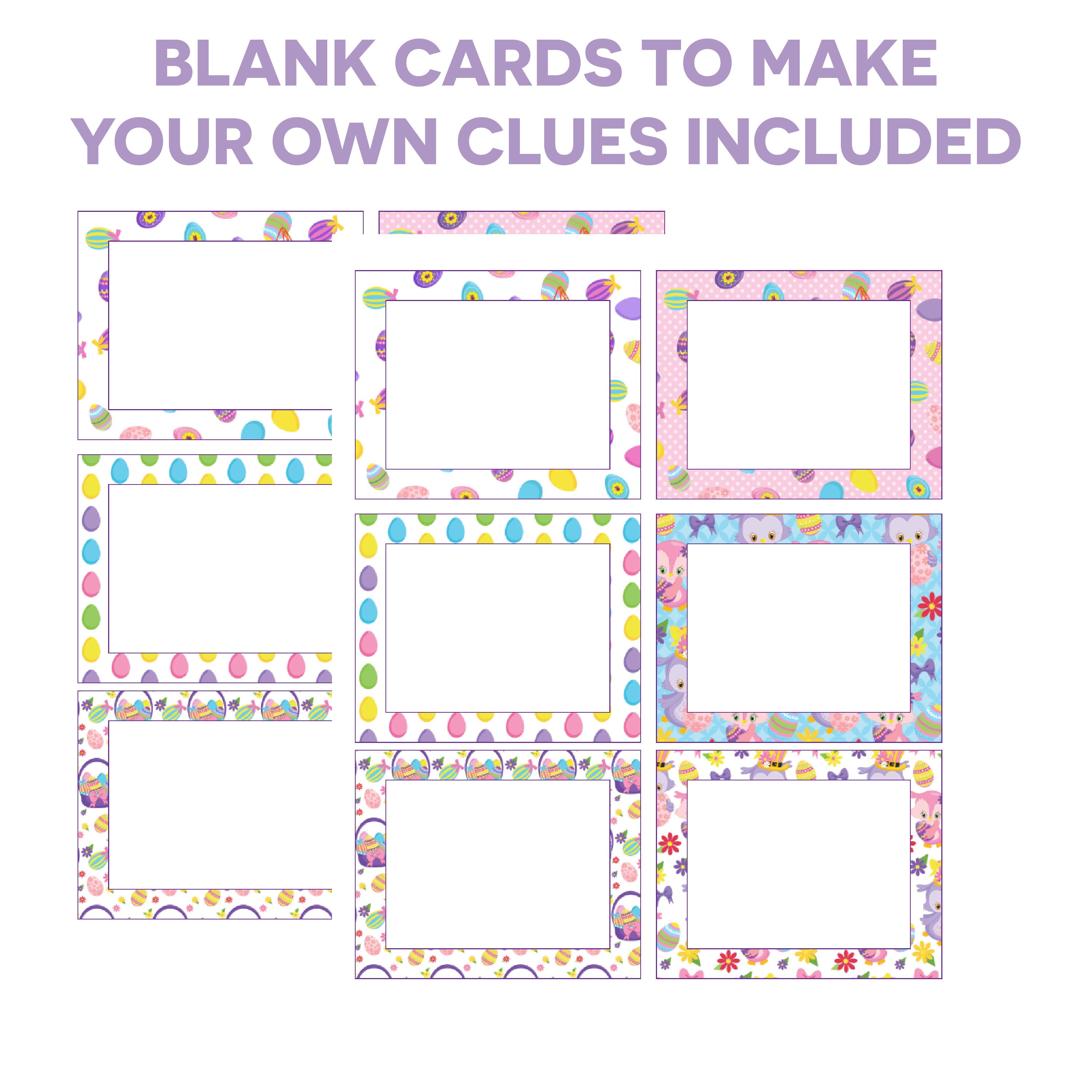 Easter Scavenger Hunt Clue Cards, Indoor, Home Easter Kids Treasure ...