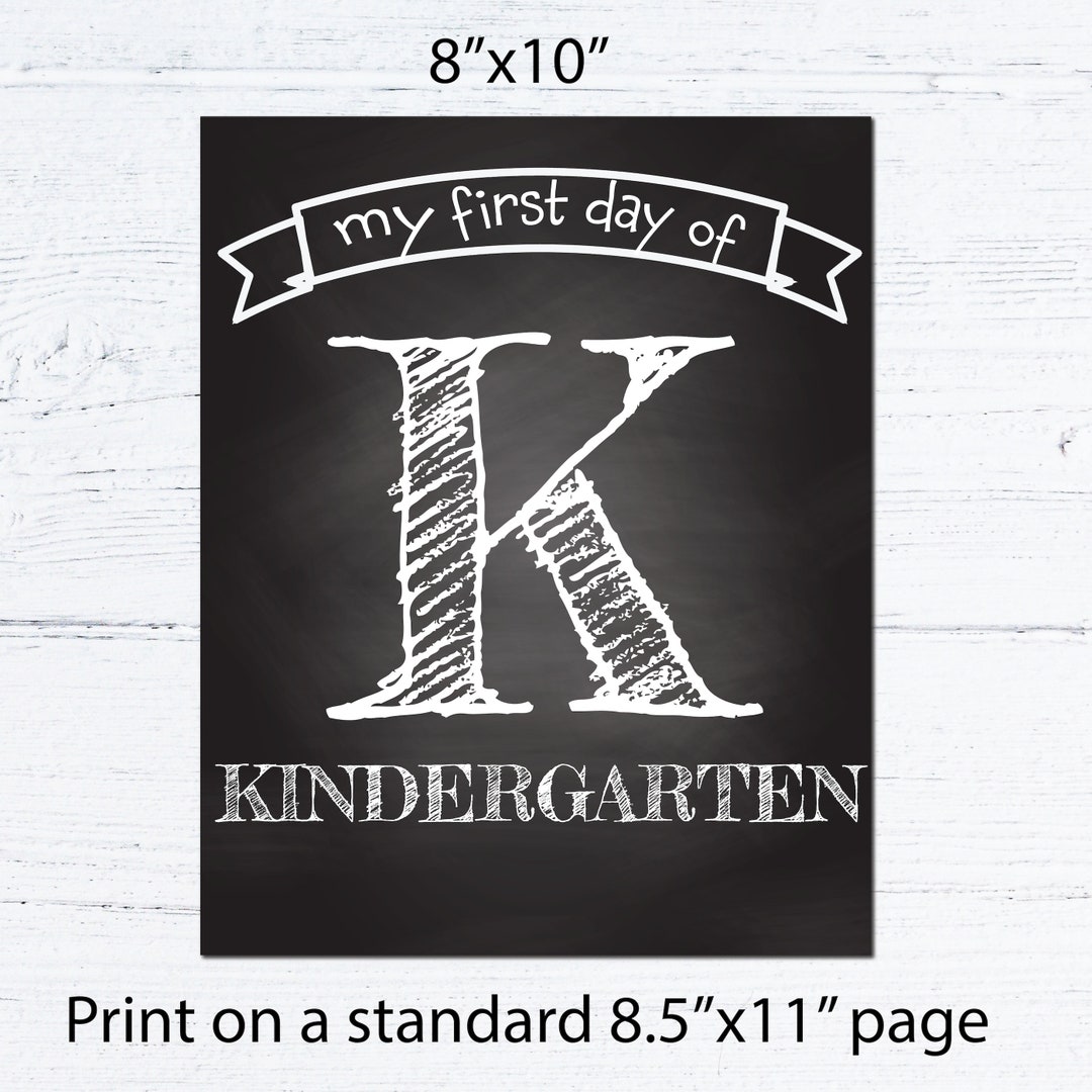 Printable First Day of School Chalkboard Sign, All Grades 8"x10, Back ...