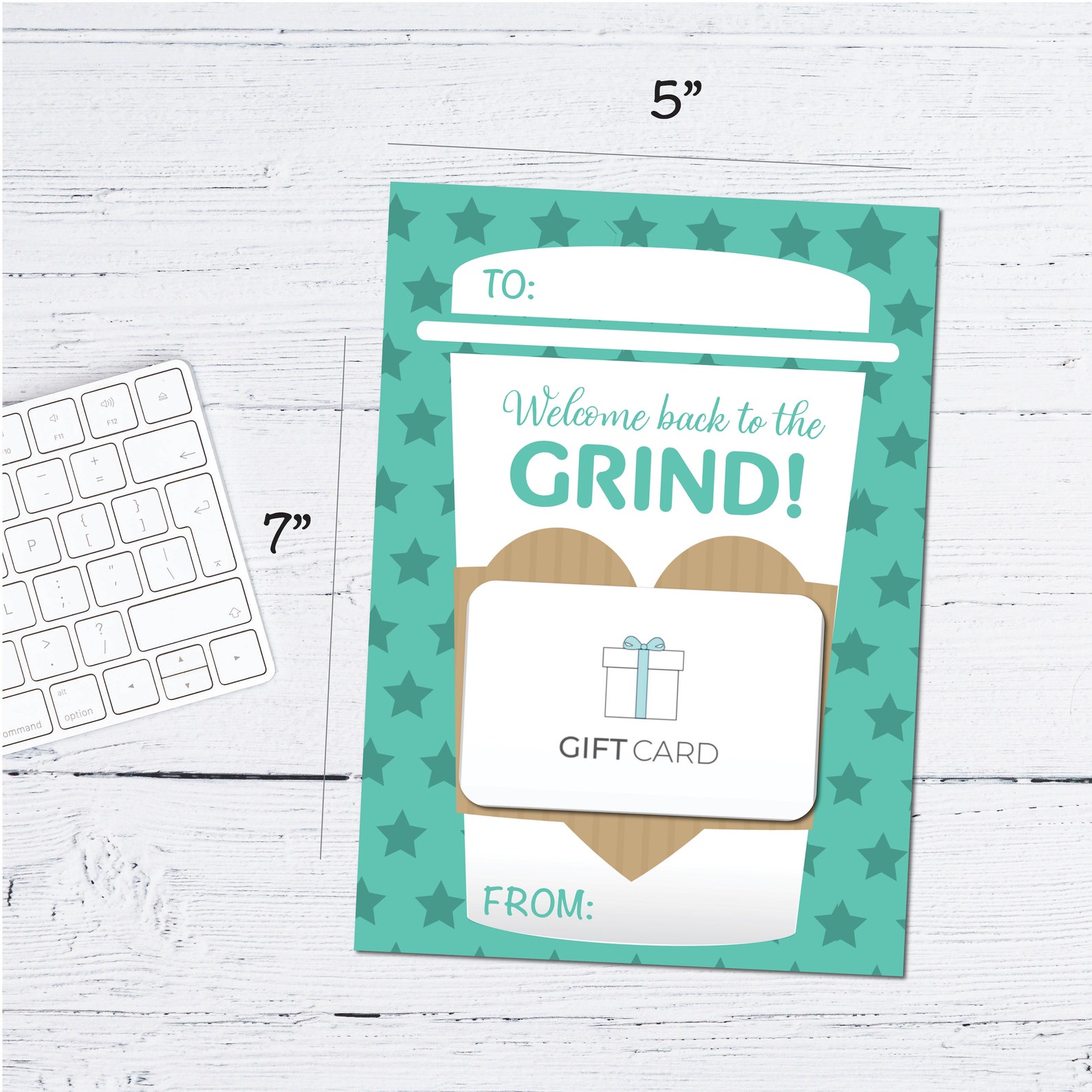 Printable Coffee Gift Card Holder, Teacher Gift Card, First Day of ...