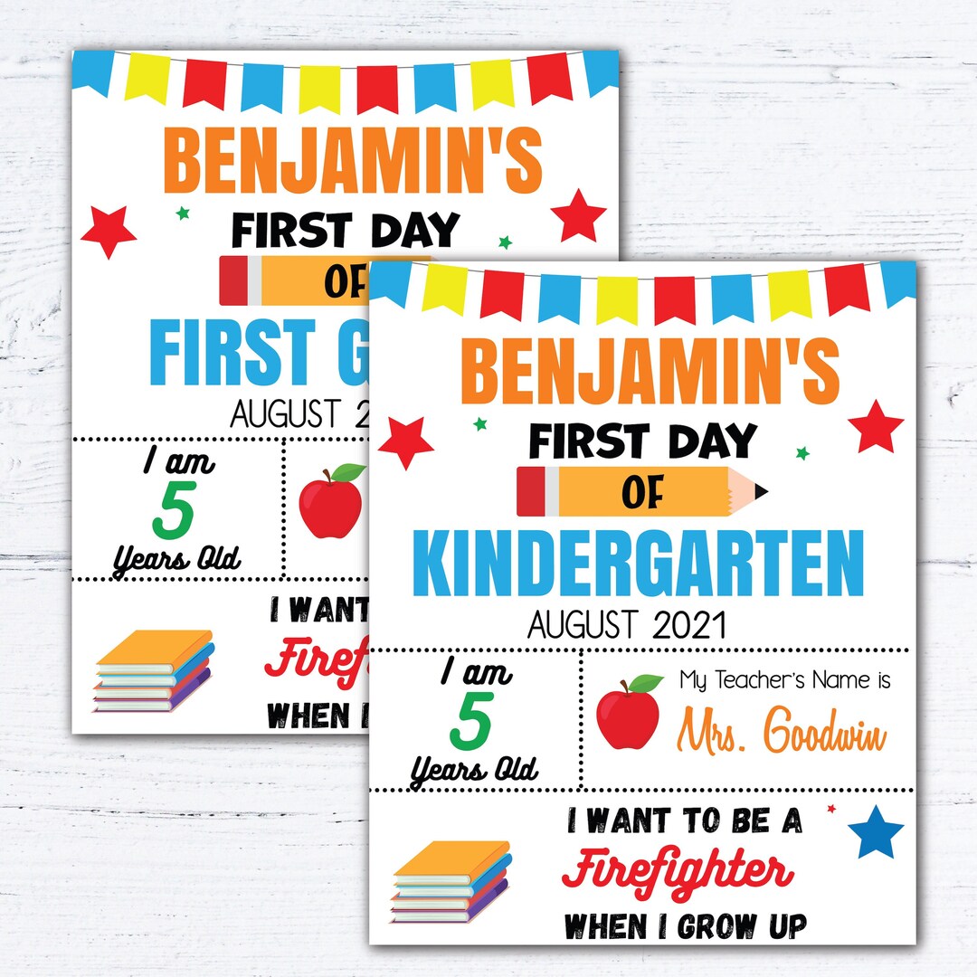 First Day of School Poster Sign, Back to School, Editable, Printable ...