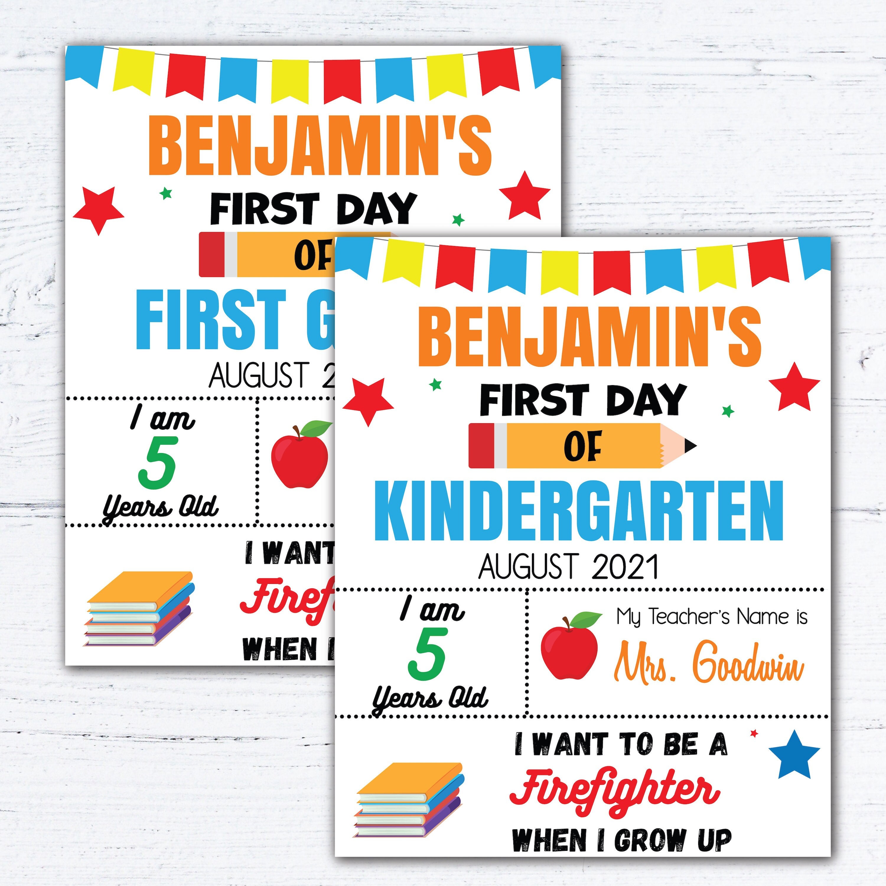 First Day of School Poster Sign, Back to School, Editable, Printable ...