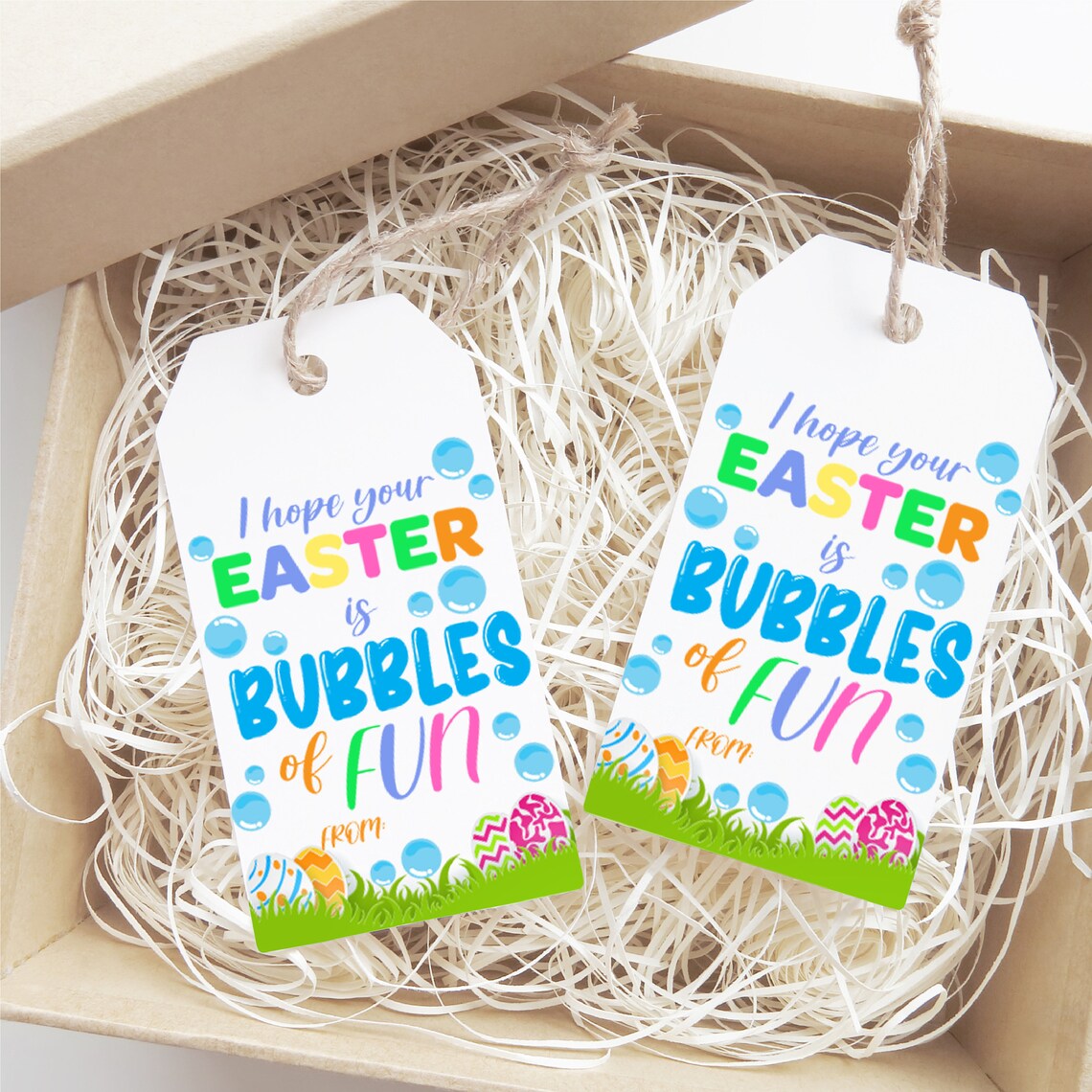 Easter Bubbles Gift Tag, Bubbles of Fun Easter Favor Tag, Kids Easter ...