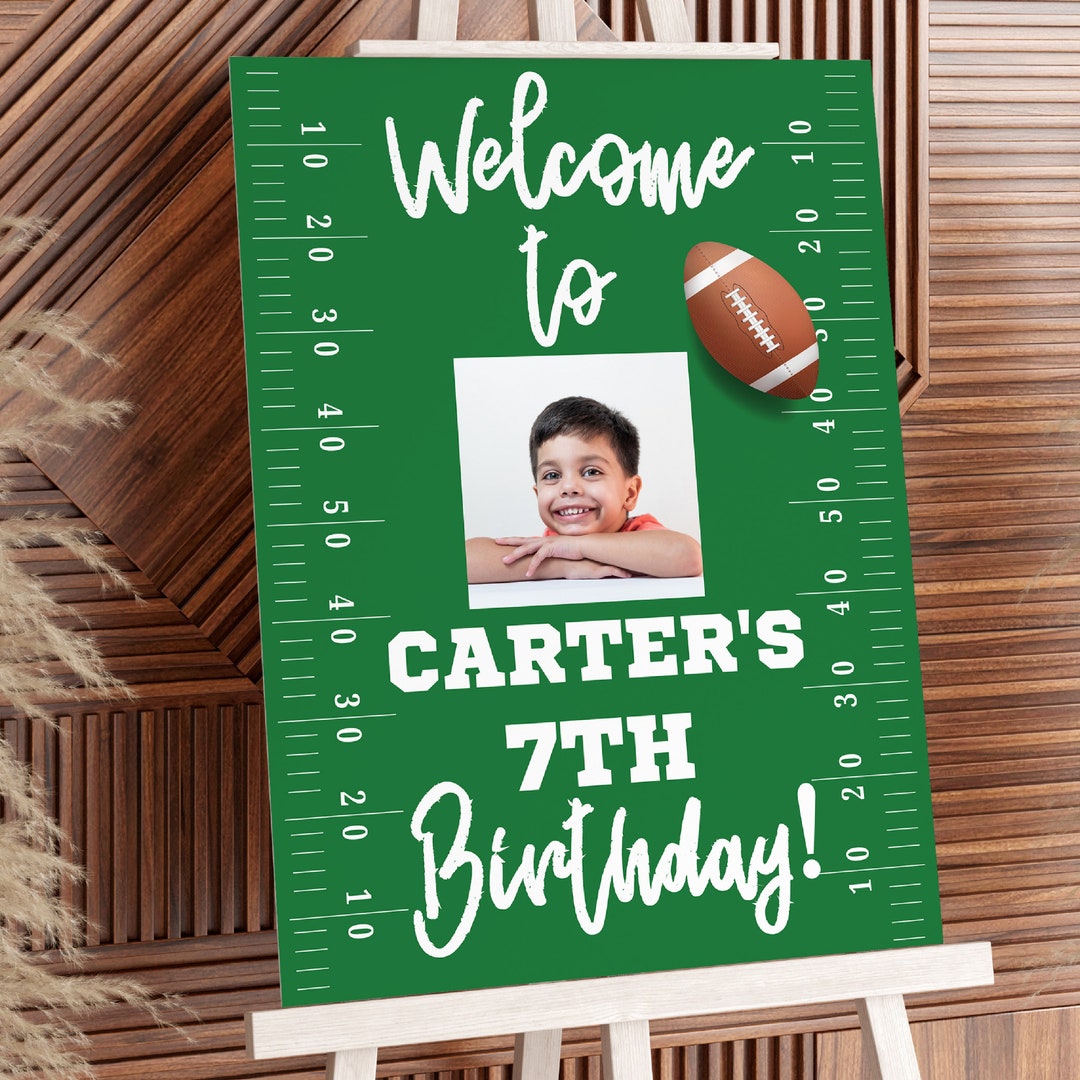 Editable Football Birthday Party Welcome Sign, Football Party Sign ...