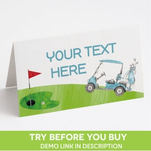 Printable Golf Party Food Table Labels, Editable Golf Birthday Food ...