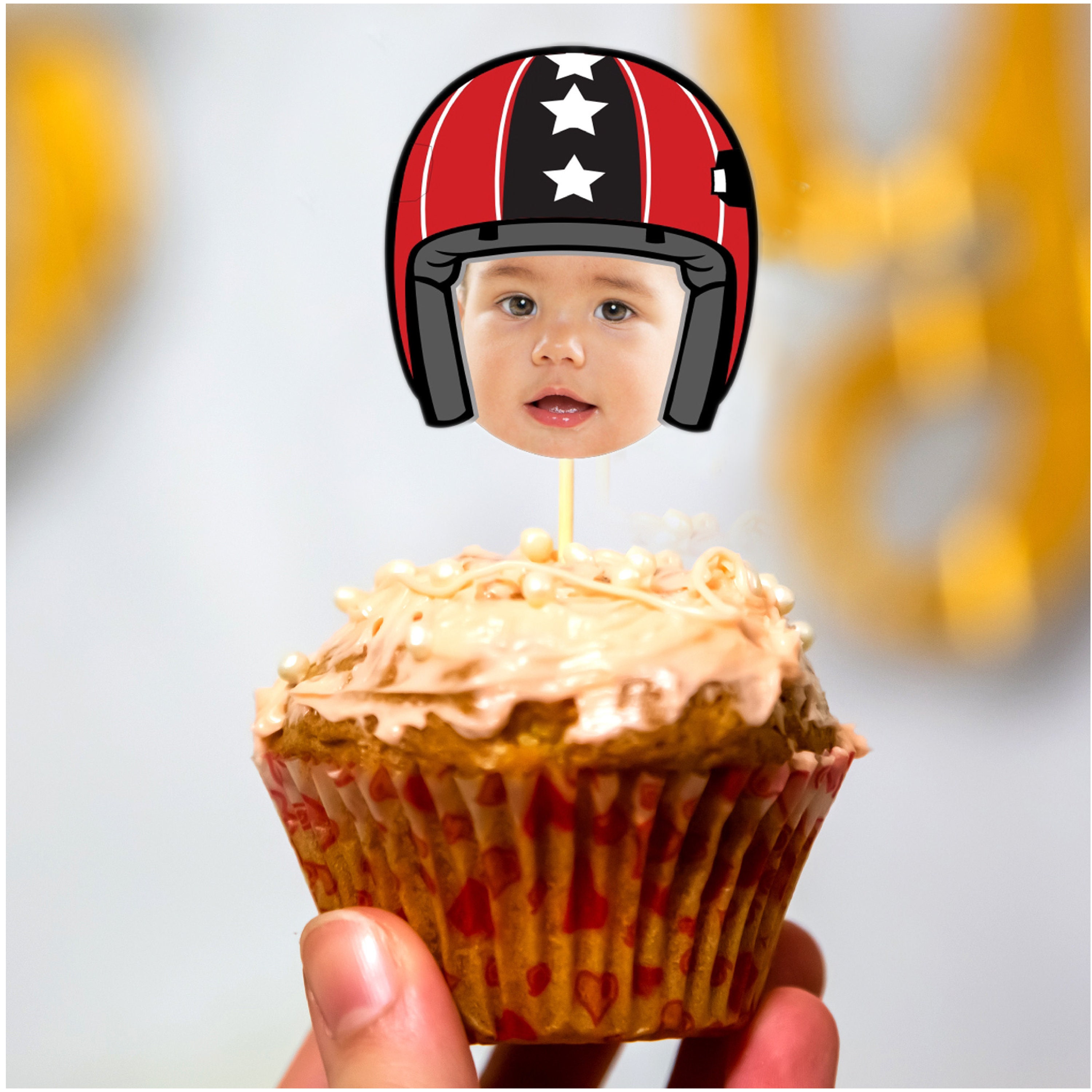 Editable Race Car Face Cupcake Topper Racing Birthday Party - Etsy