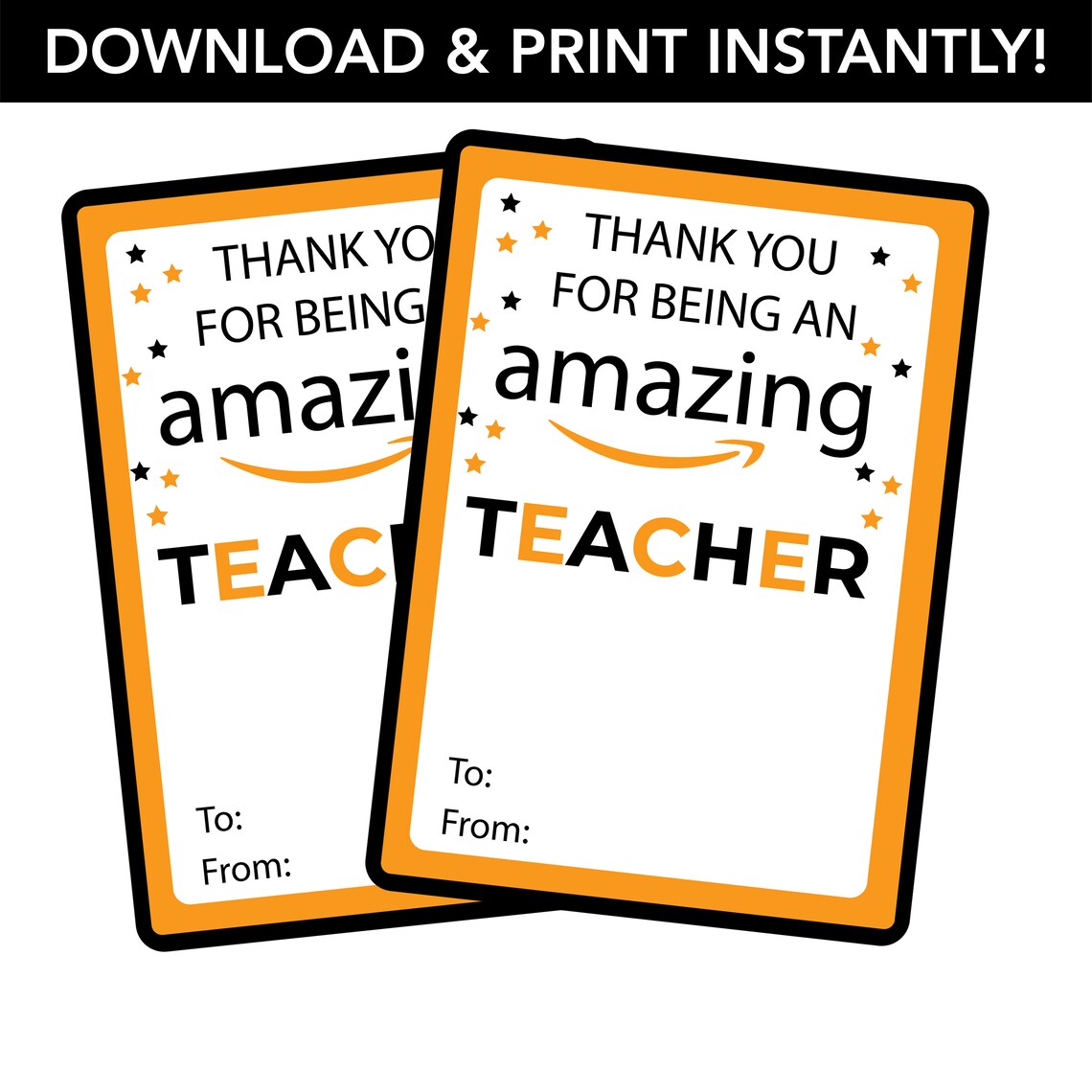 Printable Thank You for Being an Amazing Teacher Amazon Gift - Etsy