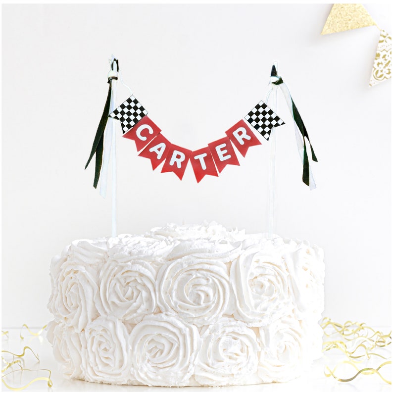 Editable, Printable Race Car Birthday Cake Topper Download, Racing ...