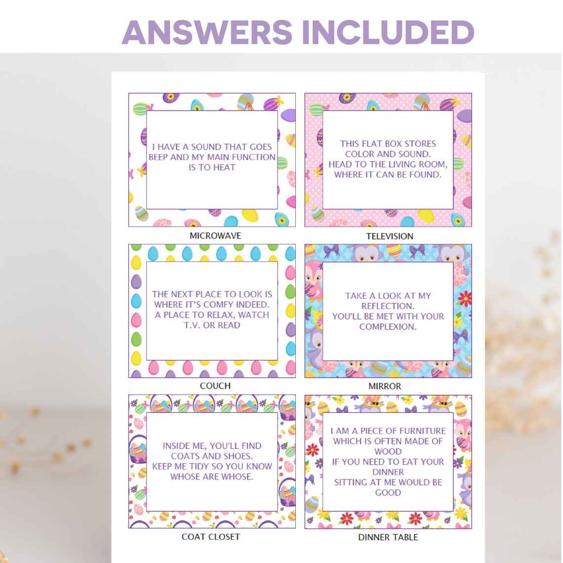 Easter Scavenger Hunt Clue Cards, Indoor, Home Easter Kids Treasure ...
