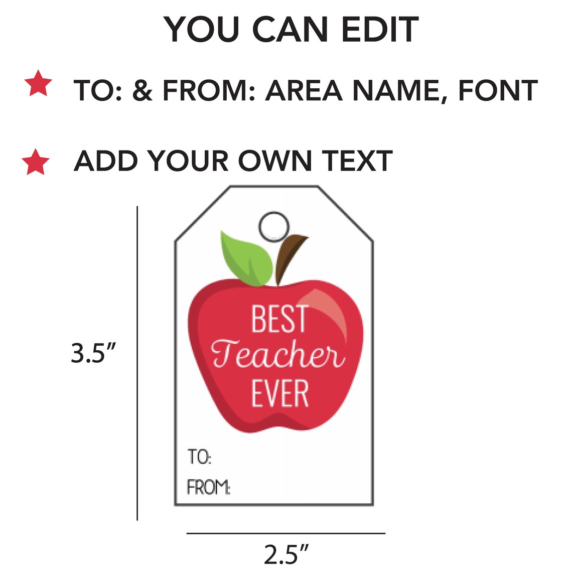 Teacher Appreciation Gift Tag Assortment, Printable Thank You Tag ...