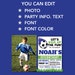 Editable Soccer Birthday Party Blue Invitation With Editable Photo ...