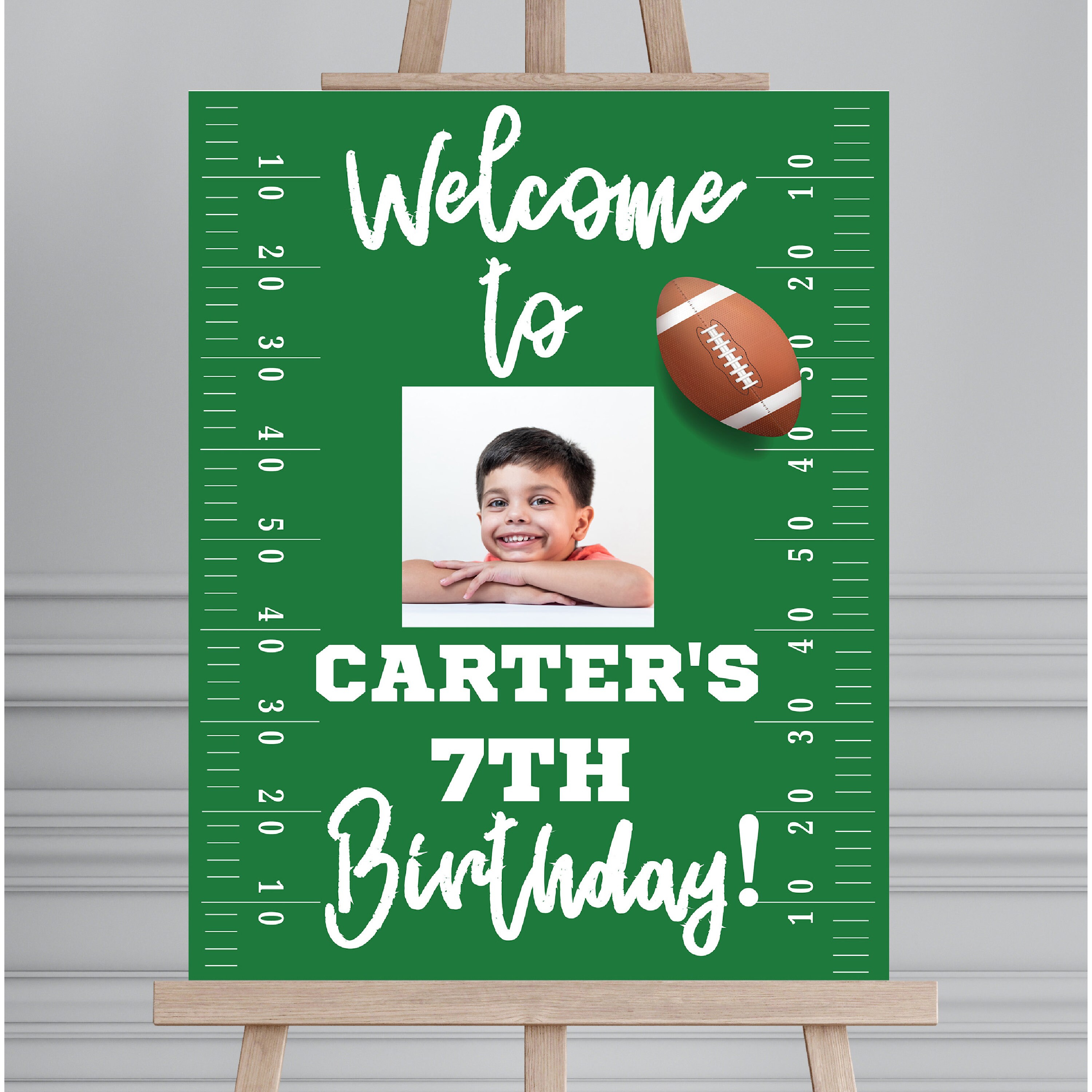 Editable Football Birthday Party Welcome Sign, Football Party Sign ...