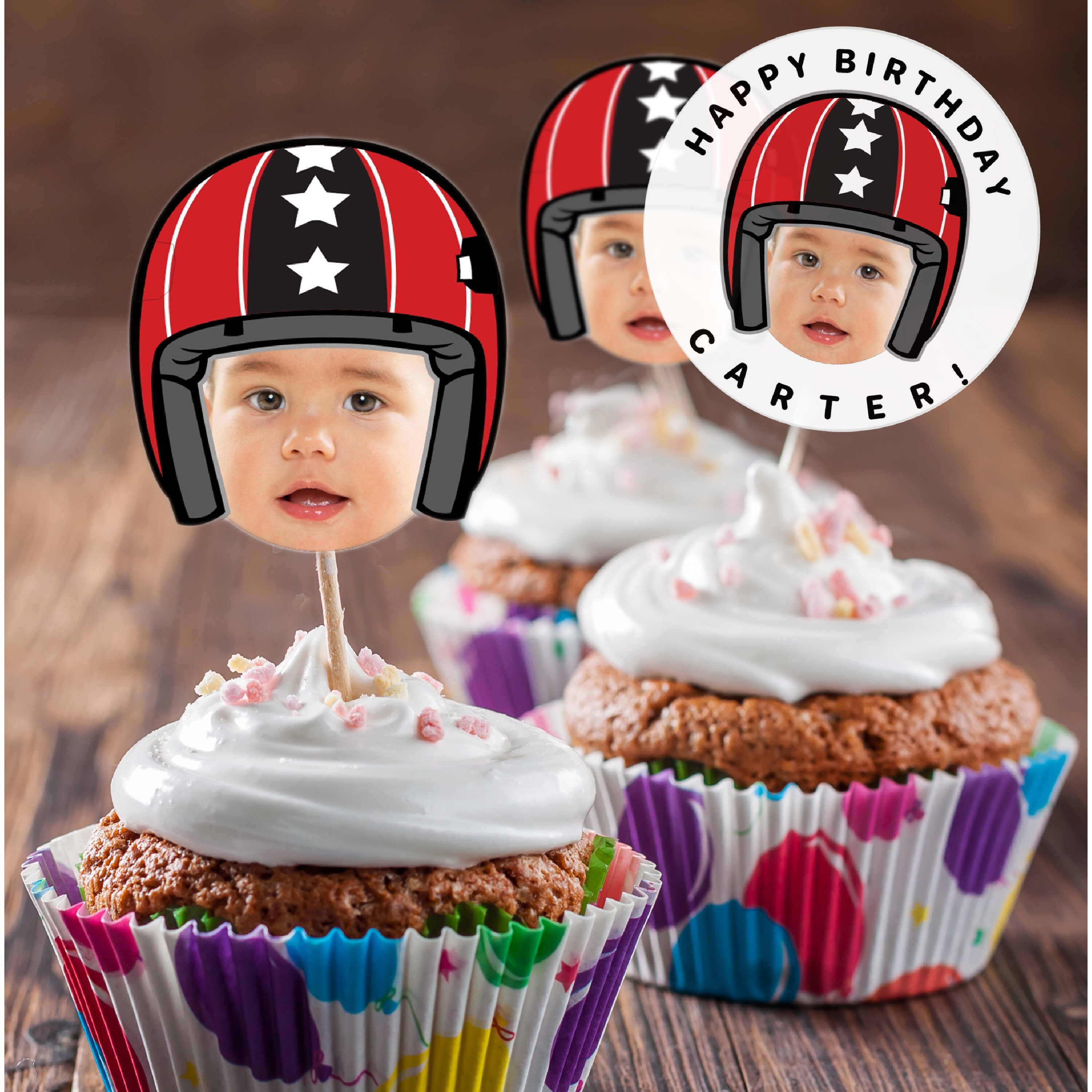 Editable Race Car Face Cupcake Topper Racing Birthday Party - Etsy