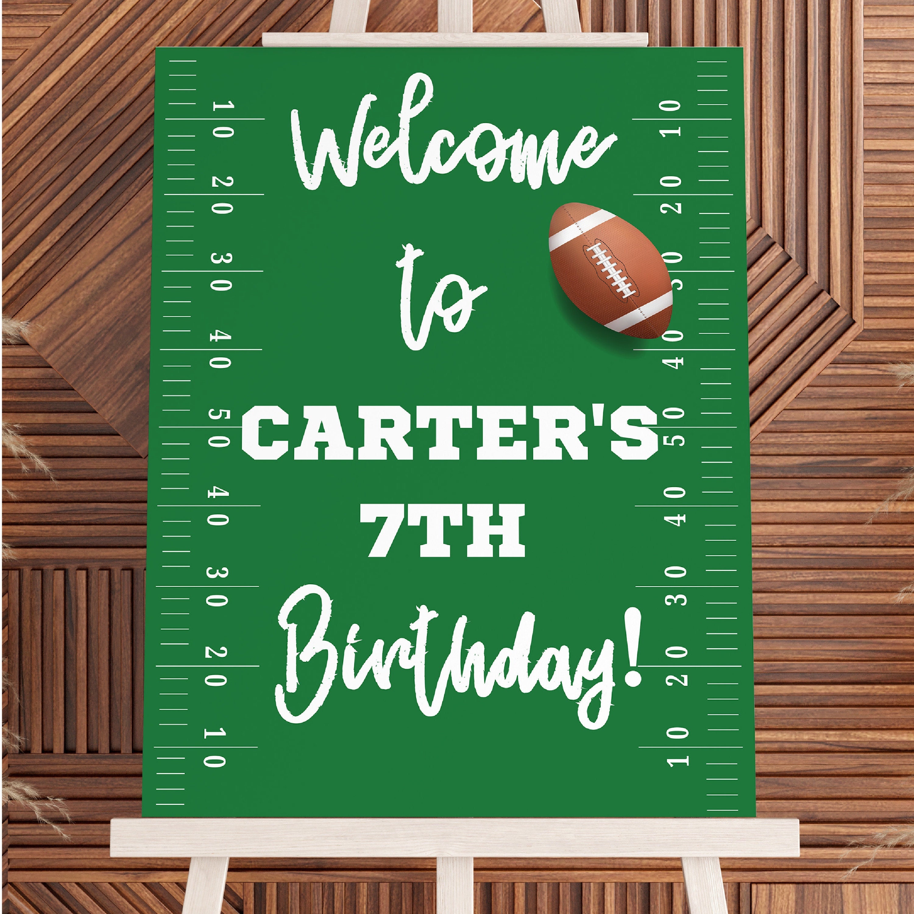 Editable Football Birthday Party Welcome Sign, Football Party Sign ...