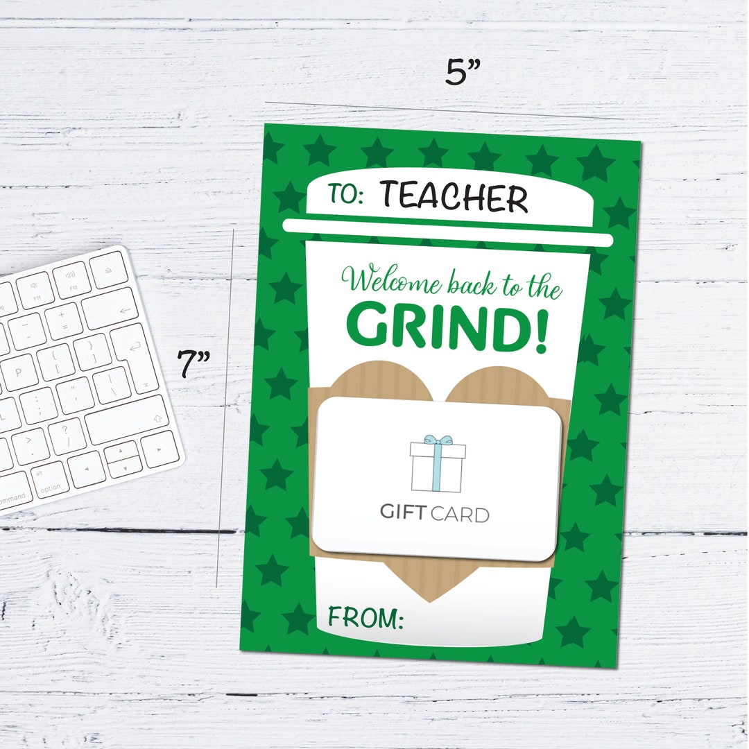 Back to School Teacher Coffee Gift Card Holder, Welcome Back, Teacher ...
