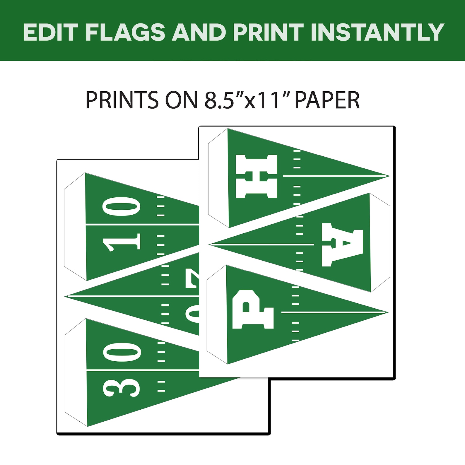 Editable Football Birthday Banner, Football Party Flag Banner, Instant ...