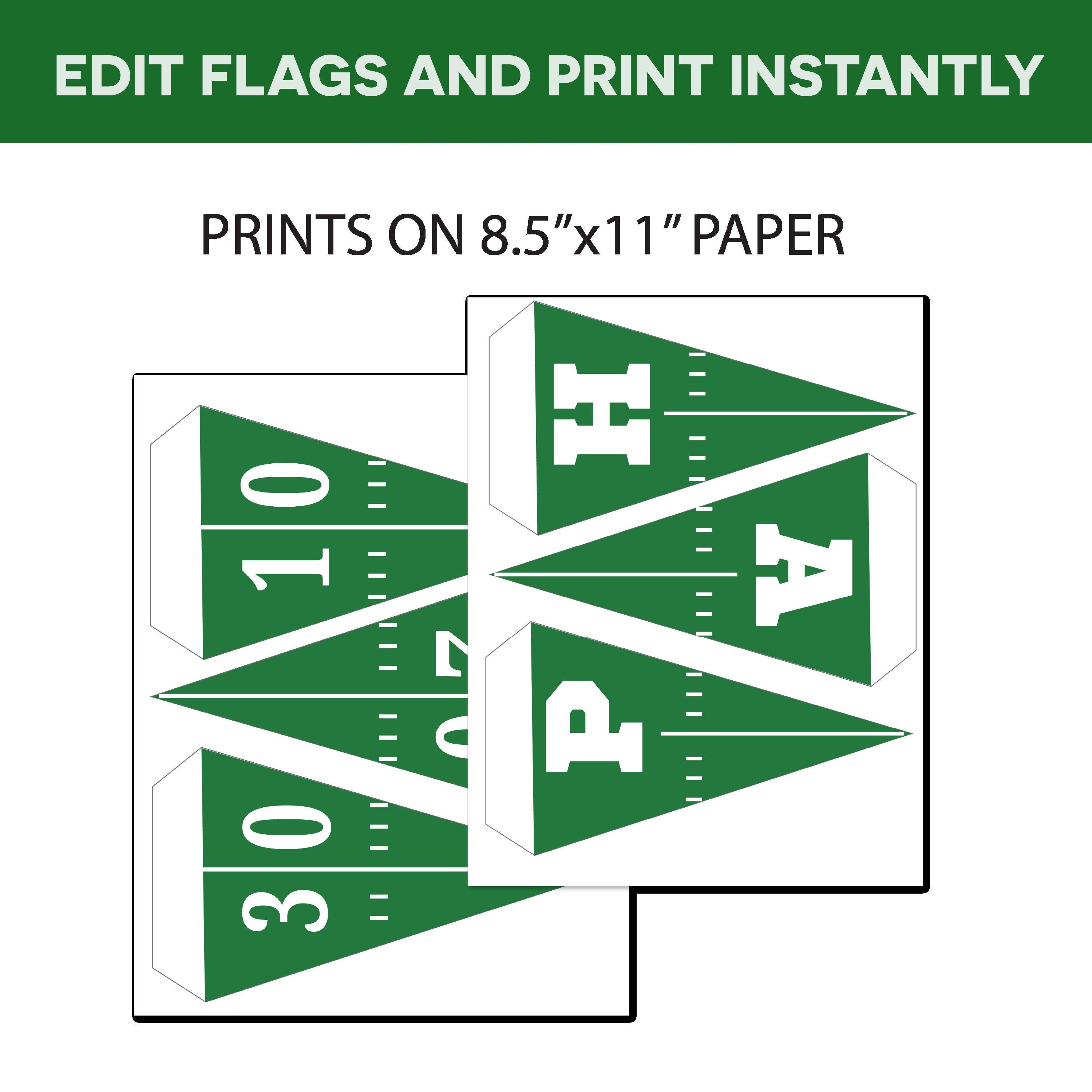 Editable Football Birthday Banner, Football Party Flag Banner, Instant ...