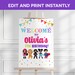 Editable Dress up Costume Birthday Party Welcome Sign Instant Template ...