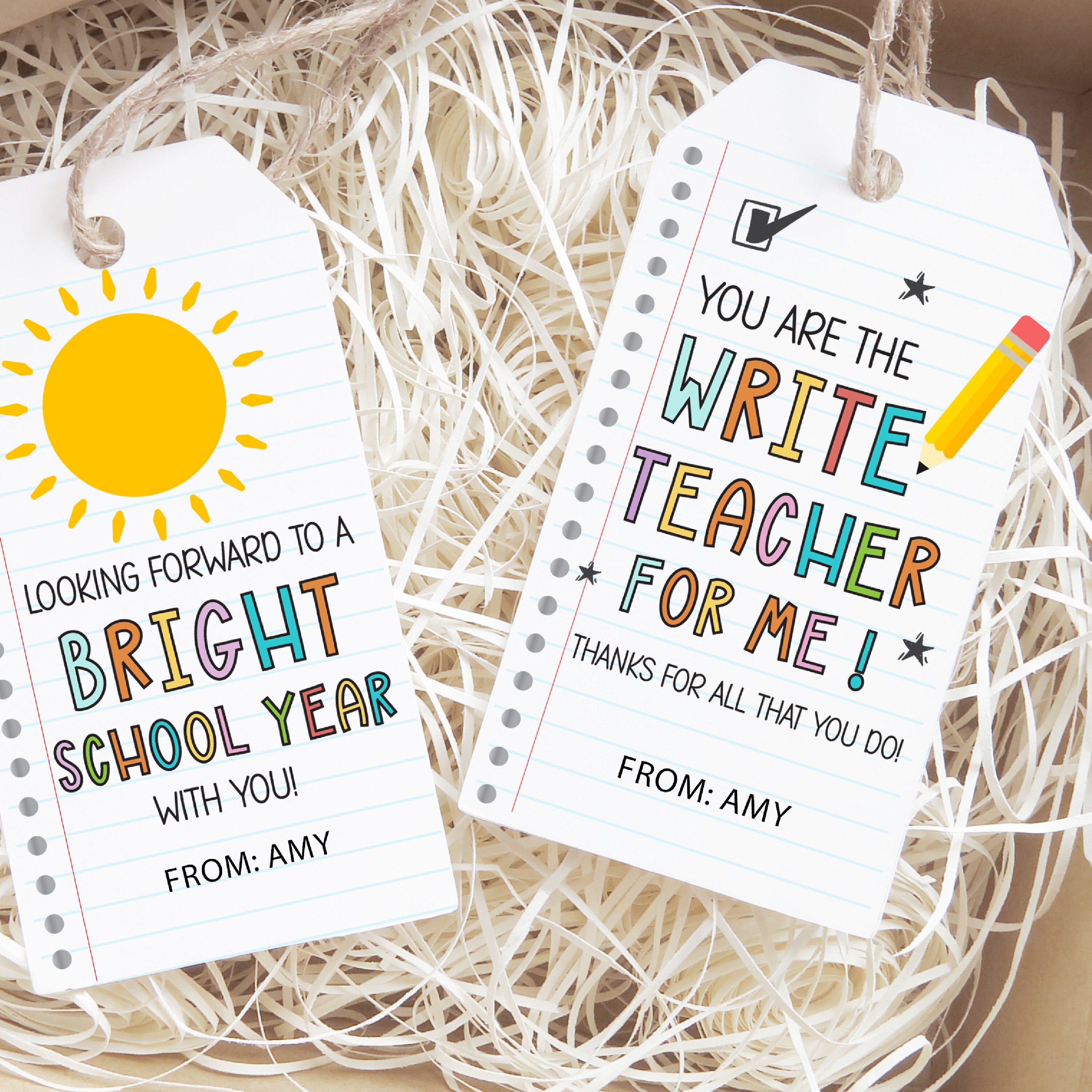Back to School Printable Gift Tags, Teacher Gift Tags, First Day of ...