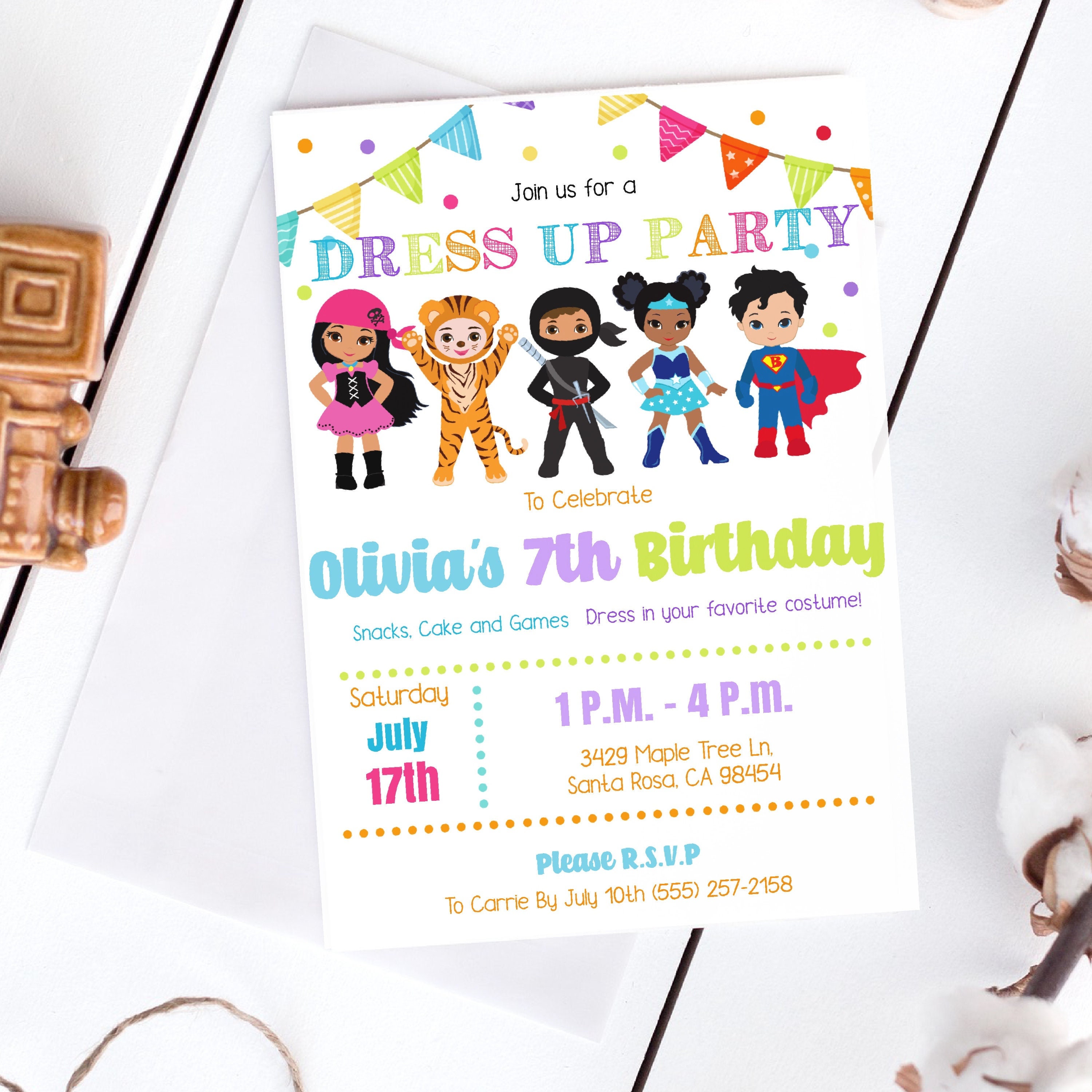 Editable Dress up Costume Birthday Party Invitation Instant - Etsy