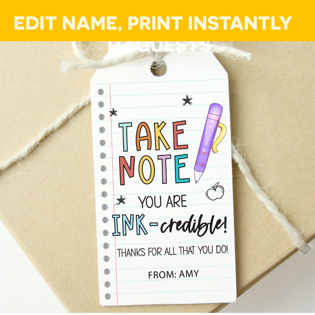 Back to School Printable Gift Tags, Teacher Gift Tags, First Day of ...