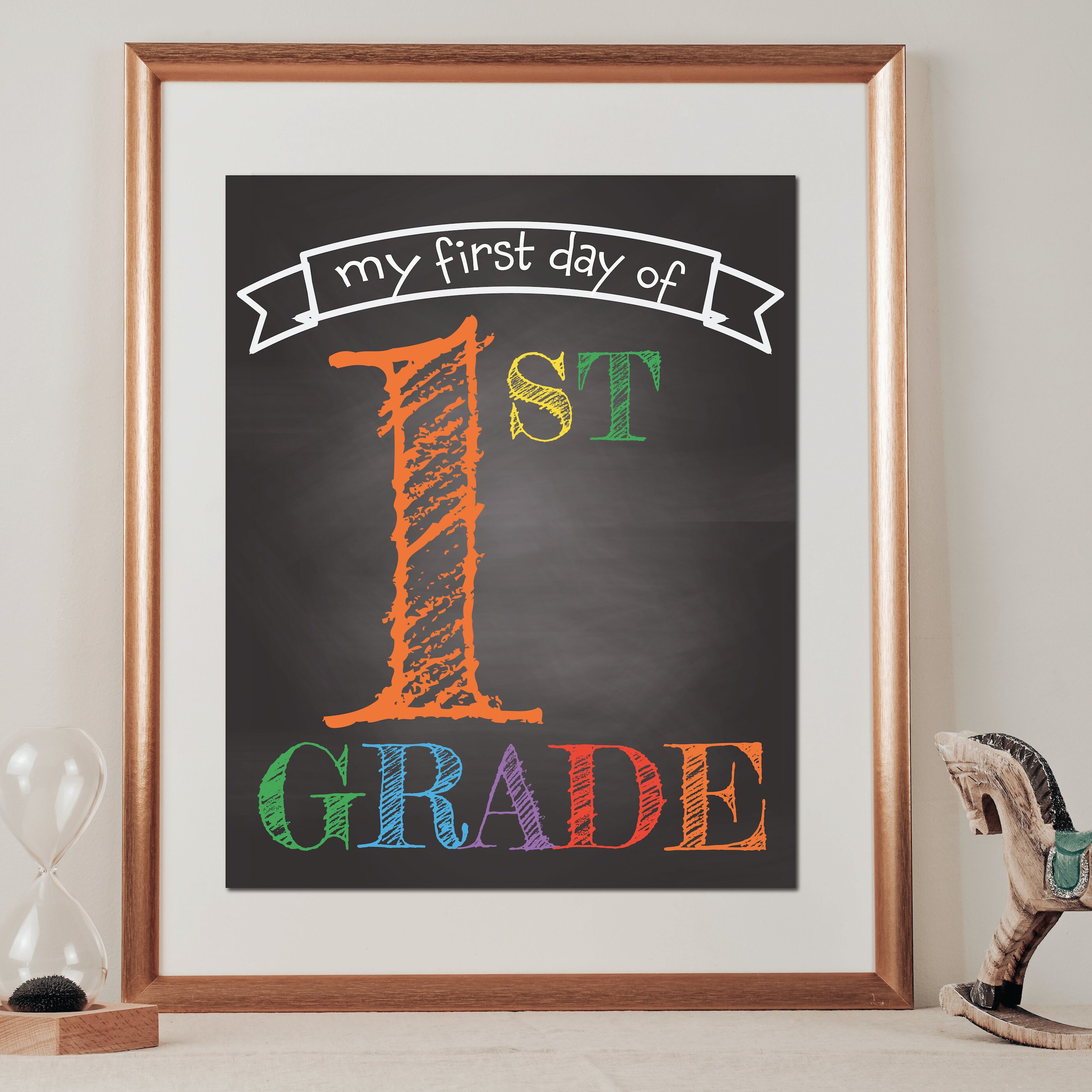 Printable First Day of School Colors Chalkboard Sign, All Grades 8"x10 ...