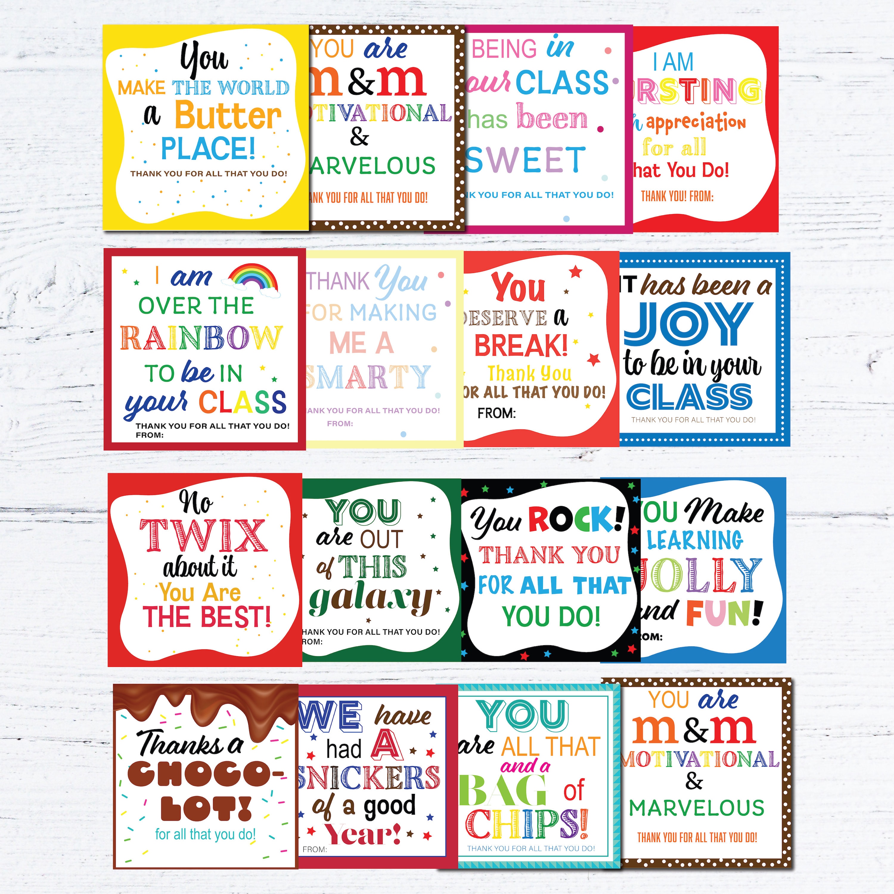 Printable Teacher Appreciation Candy or Chip Treat Tags, Teacher School ...