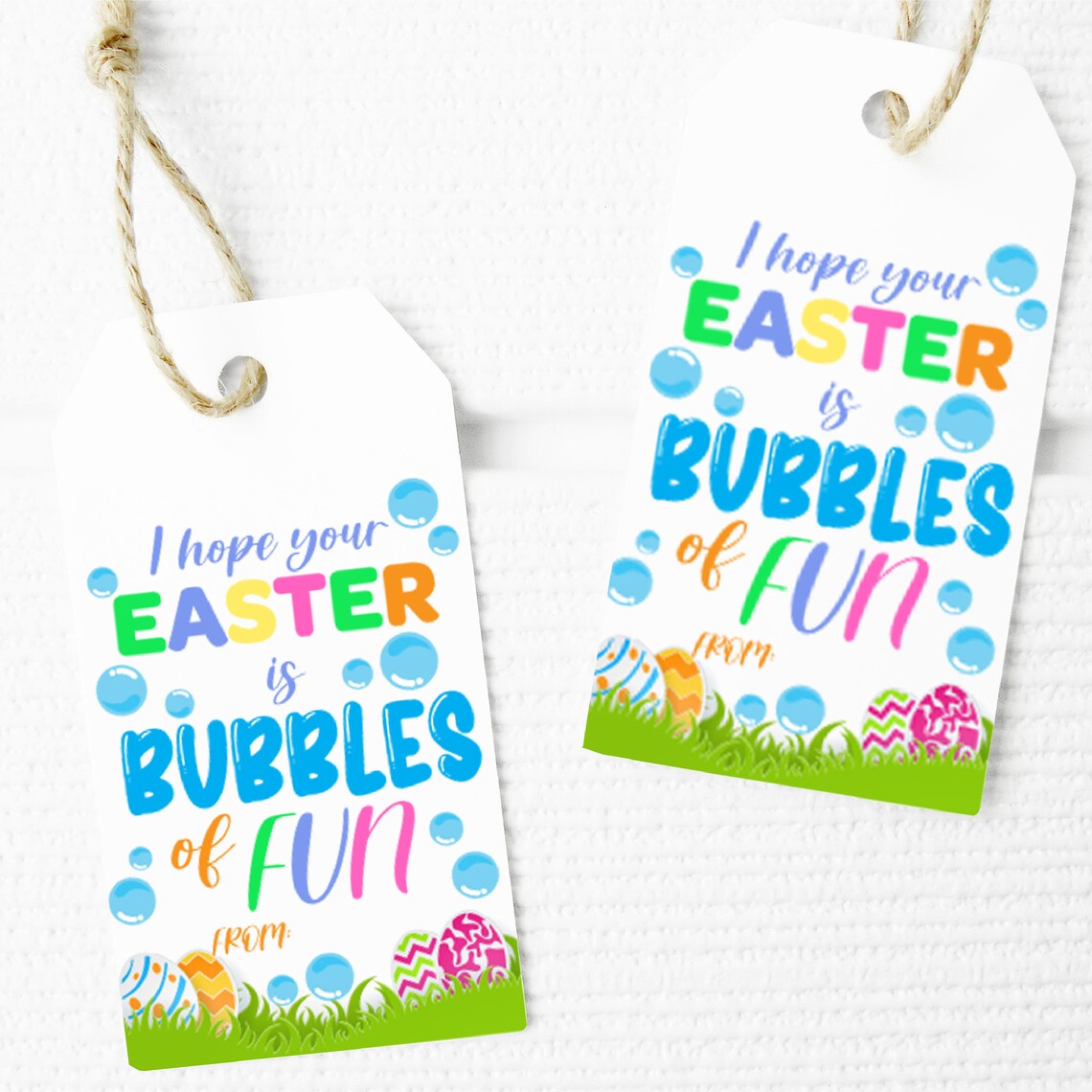Easter Bubbles Gift Tag, Bubbles of Fun Easter Favor Tag, Kids Easter ...
